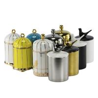 China Customized Printing Decal Ceramic Candle Jar , Multi Color Porcelain Candle Containers for sale