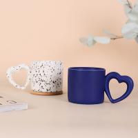 China Matte Nordic Style Ceramic Coffee Cups Mug With Heart Shape Handle for sale