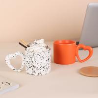 China Matte Nordic Style Ceramic Coffee Cups Mug With Heart Shape Handle for sale