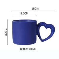 China Matte Nordic Style Ceramic Coffee Cups Mug With Heart Shape Handle for sale