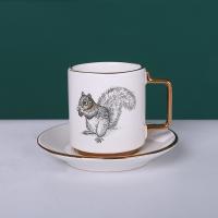 China Gold Plating Ceramic Coffee Tea Cup Animal Series 350ml Drinkware for Cafe Home Decor Gift for sale