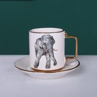 China Gold Plating Ceramic Coffee Tea Cup Animal Series 350ml Drinkware for Cafe Home Decor Gift for sale
