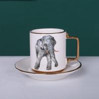 China Gold Plating Ceramic Coffee Tea Cup Animal Series 350ml Drinkware for Cafe Home Decor Gift for sale
