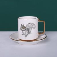 China Gold Plating Ceramic Coffee Tea Cup Animal Series 350ml Drinkware for Cafe Home Decor Gift for sale