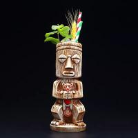 China Creative Ceramic Tiki Mugs Hawaiian Cocktail Mug Porcelain Beer Wine Mug 10pcs Custom Size for sale