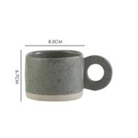 China 300ml Ceramic Nordic Ring Handle Coffee Mug Speckled Pattern Milk Tea Cup Breakfast Mug for sale
