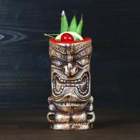 China Creative Ceramic Tiki Mugs Hawaiian Cocktail Mug Porcelain Beer Wine Mug 10pcs Custom Size for sale