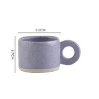China 300ml Ceramic Nordic Ring Handle Coffee Mug Speckled Pattern Milk Tea Cup Breakfast Mug for sale