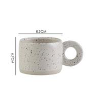 China 300ml Ceramic Nordic Ring Handle Coffee Mug Speckled Pattern Milk Tea Cup Breakfast Mug for sale