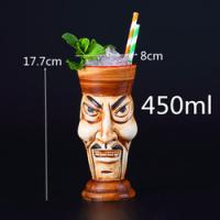 China Creative Ceramic Tiki Mugs Hawaiian Cocktail Mug Porcelain Beer Wine Mug 10pcs Custom Size for sale