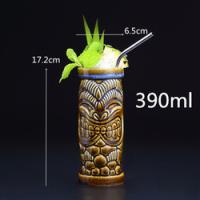 China Creative Ceramic Tiki Mugs Hawaiian Cocktail Mug Porcelain Beer Wine Mug 10pcs Custom Size for sale