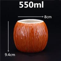 China Creative Ceramic Tiki Mugs Hawaiian Cocktail Mug Porcelain Beer Wine Mug 10pcs Custom Size for sale