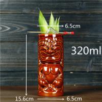 China Creative Ceramic Tiki Mugs Hawaiian Cocktail Mug Porcelain Beer Wine Mug 10pcs Custom Size for sale