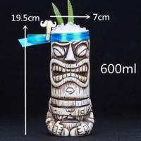 China Creative Ceramic Tiki Mugs Hawaiian Cocktail Mug Porcelain Beer Wine Mug 10pcs Custom Size for sale