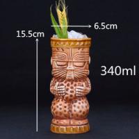 China Creative Ceramic Tiki Mugs Hawaiian Cocktail Mug Porcelain Beer Wine Mug 10pcs Custom Size for sale