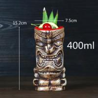 China Creative Ceramic Tiki Mugs Hawaiian Cocktail Mug Porcelain Beer Wine Mug 10pcs Custom Size for sale