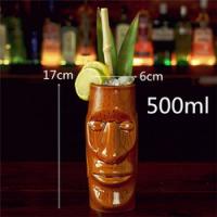 China Creative Ceramic Tiki Mugs Hawaiian Cocktail Mug Porcelain Beer Wine Mug 10pcs Custom Size for sale