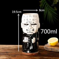 China Creative Ceramic Tiki Mugs Hawaiian Cocktail Mug Porcelain Beer Wine Mug 10pcs Custom Size for sale