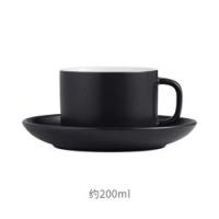 China Ceramic Cappuccino Cup and Saucer Set 200ml 5 Colors Custom Logo Latte Coffee Drinkware for sale