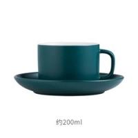 China Ceramic Cappuccino Cup and Saucer Set 200ml 5 Colors Custom Logo Latte Coffee Drinkware for sale