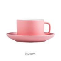 China Ceramic Cappuccino Cup and Saucer Set 200ml 5 Colors Custom Logo Latte Coffee Drinkware for sale