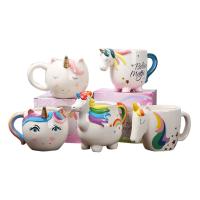 China Hand Painted 3D Unicorn Mug Ceramic Novelty Coffee Mug 350ml Customizable for Unicorn Lovers for sale