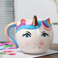 China Hand Painted 3D Unicorn Mug Ceramic Novelty Coffee Mug 350ml Customizable for Unicorn Lovers for sale