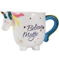 China Hand Painted 3D Unicorn Mug Ceramic Novelty Coffee Mug 350ml Customizable for Unicorn Lovers for sale