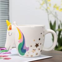 China Hand Painted 3D Unicorn Mug Ceramic Novelty Coffee Mug 350ml Customizable for Unicorn Lovers for sale