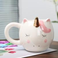 China Hand Painted 3D Unicorn Mug Ceramic Novelty Coffee Mug 350ml Customizable for Unicorn Lovers for sale