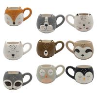 China Custom Ceramic Mugs Hand Painted 3D Animal Coffee Mug Cup Any Shape Size 350ml for sale