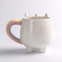 China 3D Cat Printed Ceramic Coffee Mug 350ml Eco Friendly Dolomite Cup Customizable for sale