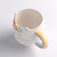 China 3D Cat Printed Ceramic Coffee Mug 350ml Eco Friendly Dolomite Cup Customizable for sale