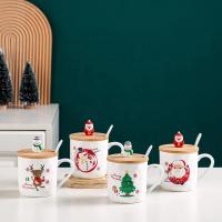 China Creative Ceramic Coffee Mug 350ml Christmas Cartoon Design Microwave Safe for sale