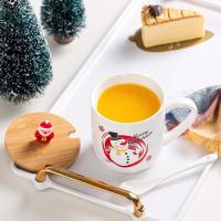 China Creative Ceramic Coffee Mug 350ml Christmas Cartoon Design Microwave Safe for sale