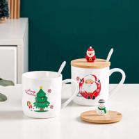 China Creative Ceramic Coffee Mug 350ml Christmas Cartoon Design Microwave Safe for sale