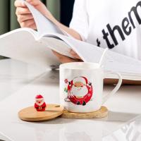 China Creative Ceramic Coffee Mug 350ml Christmas Cartoon Design Microwave Safe for sale
