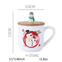 China Creative Ceramic Coffee Mug 350ml Christmas Cartoon Design Microwave Safe for sale