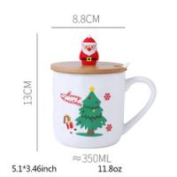 China Creative Ceramic Coffee Mug 350ml Christmas Cartoon Design Microwave Safe for sale