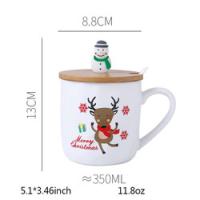 China Creative Ceramic Coffee Mug 350ml Christmas Cartoon Design Microwave Safe for sale