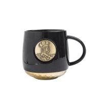 China 414ml Ceramic Coffee Mug Copper Fish Scale Pattern Custom Logo Large Capacity Cup for sale