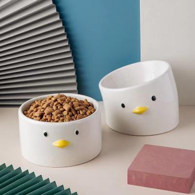 China Personalized Ceramic Pet Bowl Chicken Shape for Cat Dog Food Water 500ml for sale