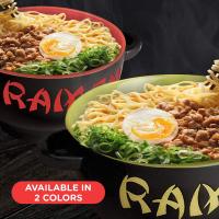 China Custom Printed Ceramic Ramen Bowl Set For Soup Noodle Round Shape for sale