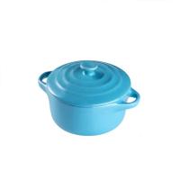 China Anti Scald Ceramic Oven Bowl with Lid Double Ear 1000ml Baking Soup Bowl for sale