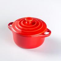 China Anti Scald Ceramic Oven Bowl with Lid Double Ear 1000ml Baking Soup Bowl for sale