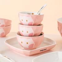 China Nordic Cartoon Ceramic Dinnerware Set 16 Piece Bowl Plate Set for Home Restaurant Use for sale