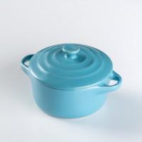 China Anti Scald Ceramic Oven Bowl with Lid Double Ear 1000ml Baking Soup Bowl for sale