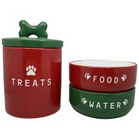 China Custom Ceramic Pet Food Bowl Durable Cute Dog Cat Feeding Bowl 2 Cup Capacity for sale