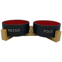 China Custom Ceramic Pet Food Bowl Durable Cute Dog Cat Feeding Bowl 2 Cup Capacity for sale