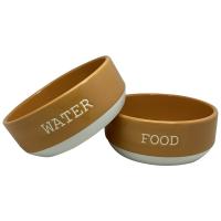 China Custom Ceramic Pet Food Bowl Durable Cute Dog Cat Feeding Bowl 2 Cup Capacity for sale